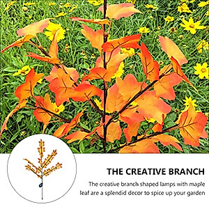 OSALADI Lighted Maple Tree Fall Decor Outdoor 2pcs LED Solar Landscape Light Simulation Maple Leaf Landscape Led Pathway Lights Villa Outdoor Pathway Decor Outdoor Fall Decor