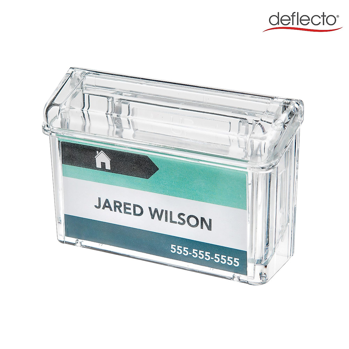 Marketing Holders Grab a Card Business Box with Hinged Lid Sales Reps Realtors Mount Sign Store Front Wall Outdoor Vehicle Trucks SUVs Car Mobile Plumbers Contractors, clear, "4 1/4""w x 2 3/4""h x 1 1/2""d" (DEF70901)