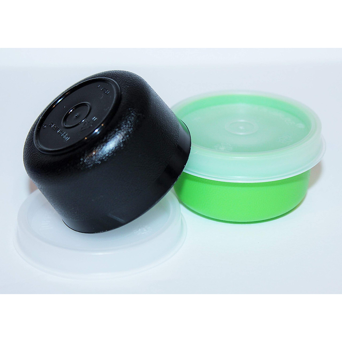 Tupperware Set of 2 Smidgets 1 Ounce Mini Containers Green Black