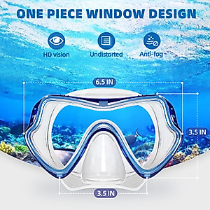 Kids Swim Goggles for Boys Girls Youth Swimming Goggles with Nose Cover Scuba and Silicone Swim Mask Anti-Fog No Leak 180° Panoramic Clear View Tempered Glasses Water Pool Goggles for Teens 6-14 8-12