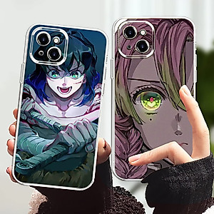 Compatible with Samsung Galaxy S9 Plus Case Demon -Slayer Kanaea Anime Design [with Vision Keychain and 50pcs Stickers] Cartoon Transparent Soft Silicona Case for Samsung Galaxy S9 Plus