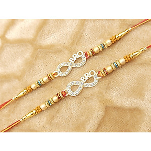 Rakhi Traditional for Brother Sister, Beautiful & Fancy Designer Raksha Bandhan Rakhi Gift for loving Brother/Sister, Father and Family. (Design 3 - Super Snake designer Rakhi - Set of 2, Small)