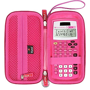 Mchoi Shockproof Carrying Case Suitable for Instruments TI-30XIIS Scientific Calculator, Shockproof Waterproof Pink Protective Case, Case Only