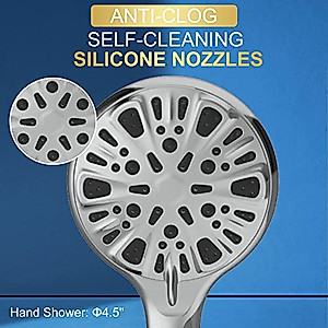 Luxsego Filtered Shower Head with Handheld Spray for Skin and Hair Care, High Pressure Shower Heads with Filters for Hard Water, Hydro Jet Showerhead Set Includes Hose, Bracket and Mineral Beads