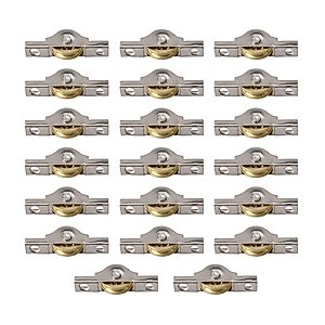RDEXP Sliding Roller Wheel 20mm Diameter Slotted Wheel for Wardrobes Cabinet Bookcases Door Window Set of 20