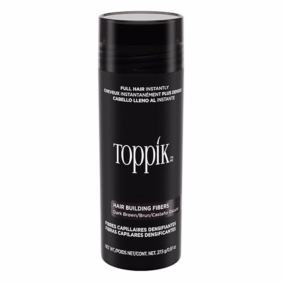 Toppik Hair Building Fibers, Dark Brown, 27.5g, Fill In Fine or Thinning Hair, Instantly Thicker, Fuller Looking Hair, 9 Shades for Men and Women , 0.97 Oz (Pack of 1)