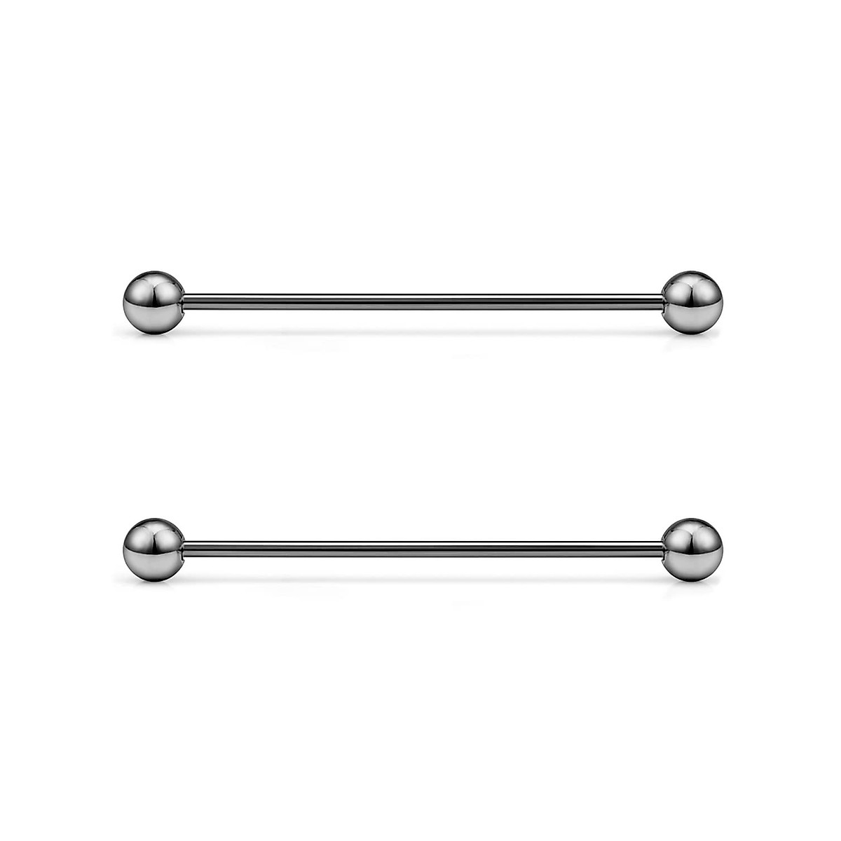 Vsnnsns 16G G23 Titanium Straight Barbell Piercing Jewelry Tongue Rings Nipple Rings Piercing Jewelry Industrial Earrings Barbell Cartilage Tragus Piercing Jewelry 16 Gauge for Women Men 38mm