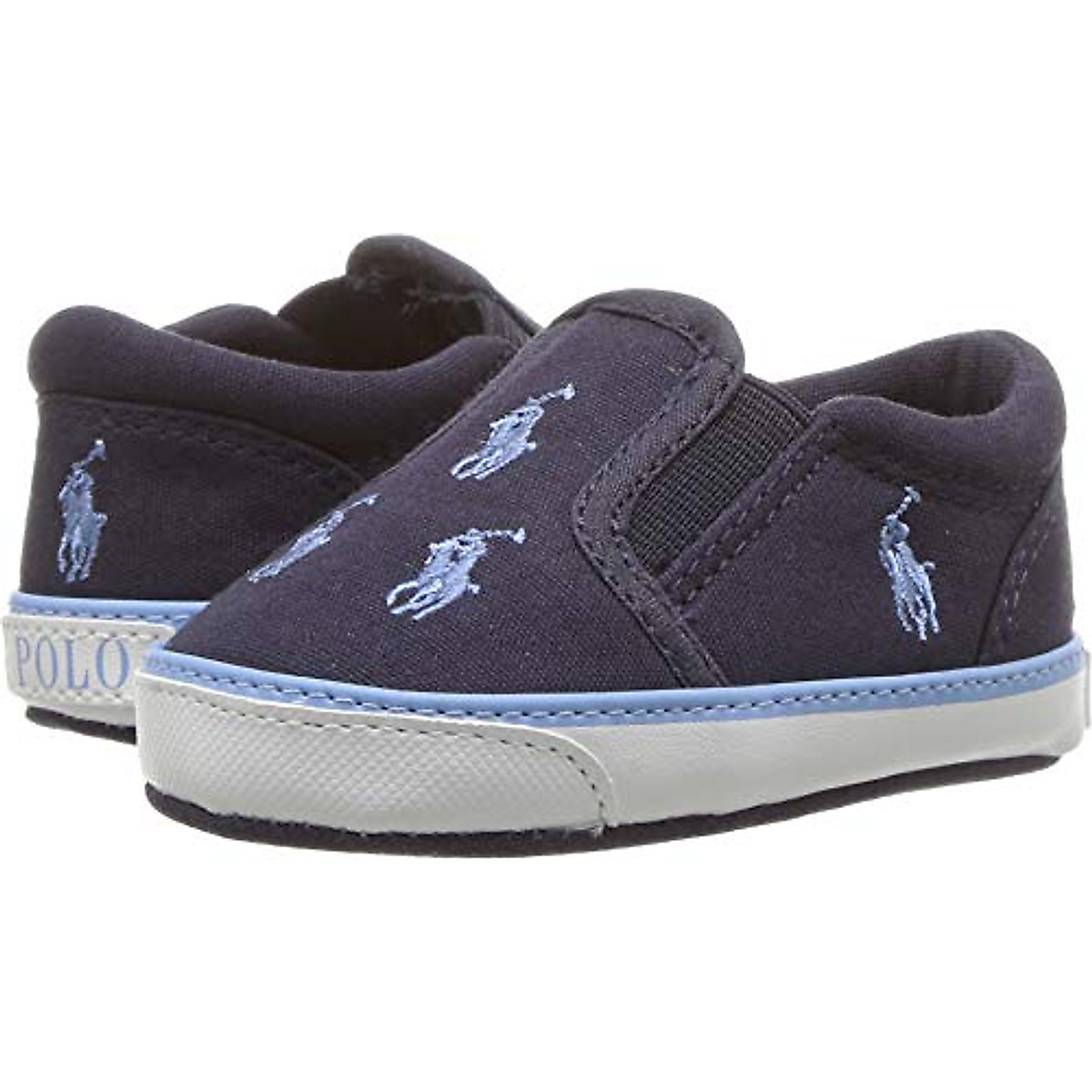 Polo Ralph Lauren Kids Unisex-Baby Bal Harbour Repeat Crib Shoe, Navy, 2 M US Infant