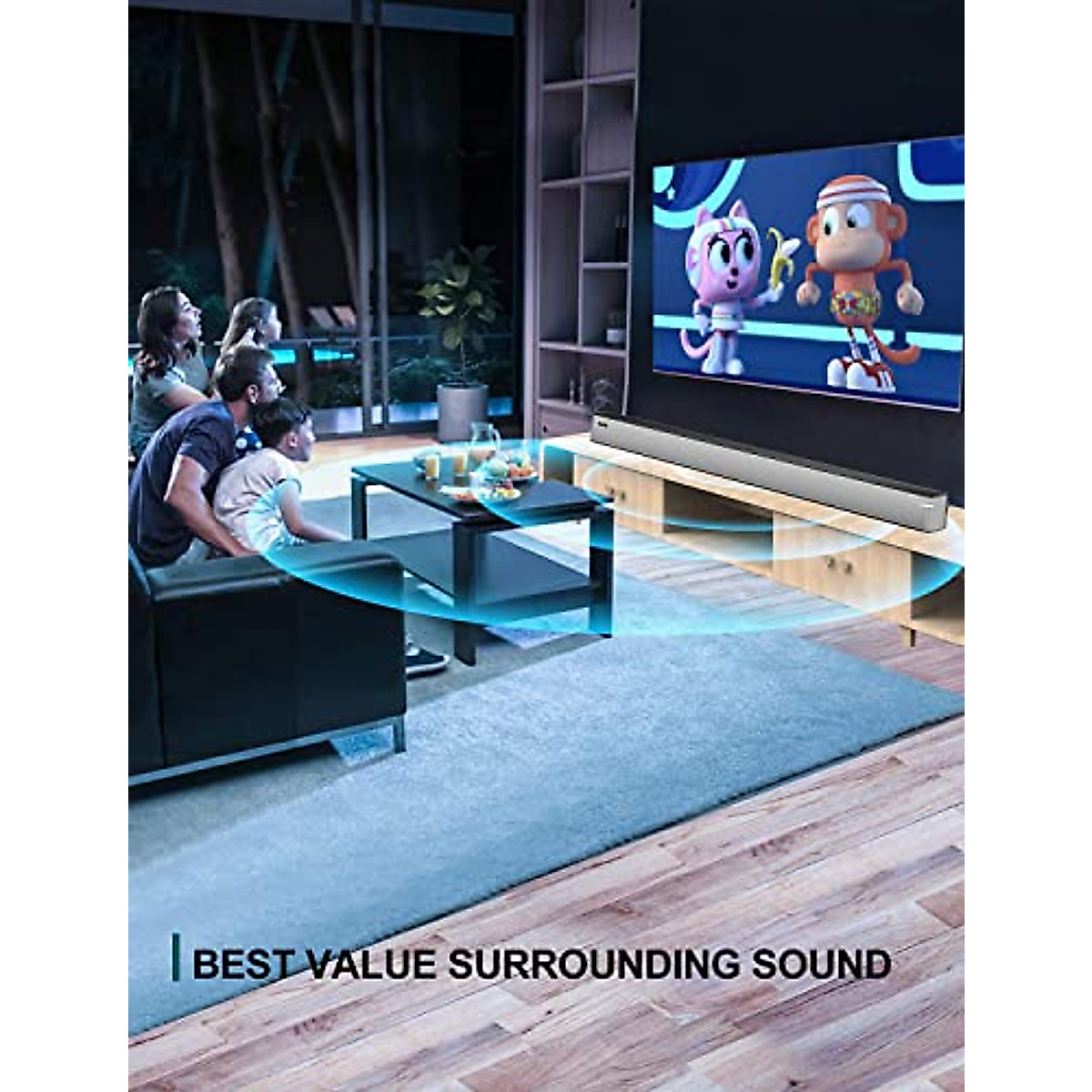 BINNIFA Sound Bar for TV,Sound Bar, Soundbar for TV, Wired&Wireless Bluetooth 5.0 Speakers for TV,HDMI/Opt/Aux/USB, 32 inch,Wall Mountable Easy Set,Surround Sound System for TV&Home Theater
