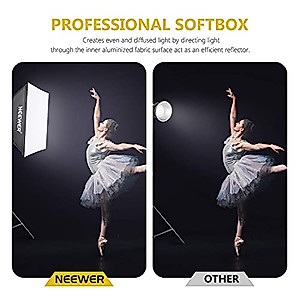 NEEWER 700W Equivalent Softbox Lighting Kit, 2Pack 5500K CFL Lighting Bulbs, 24x24 inches Softboxes with E27 Socket, Photography Continuous Lighting Kit Photo Studio Equipment