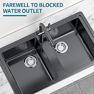 3PCS Kitchen Sink Drain Strainer and Sink Strainer Stopper Kit, Anti Clogging Stainless Steel Sink Disposal Stopper with Large Wide Rim 4.5 inch Diameter for Kitchen Sinks. (3)