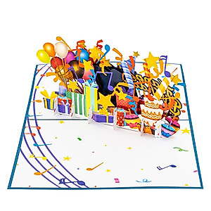 iGifts And Cards Happy 19th Blue Birthday 3D Pop Up Greeting Card – Awesome 19 Birthday Card Daughter, Son, Turning Nineteen Birthday Gift Grandson, Granddaughter, Unique Special Present, 5" X 7"