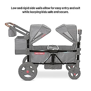 Radio Flyer Voya Stroller Wagon, 2 Seater Wagon Stroller for Kids with Low Sides, Baby Stroller Wagon, Double Stroller