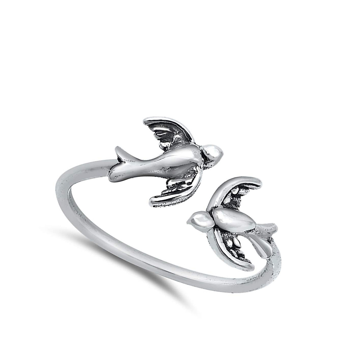 Wholesale Open Double Bird Animal Ring New .925 Sterling Silver Band Size 10