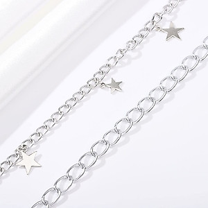 Tgirls Hip Hop Pants Chain Goth Jean Chains Star Punk Pocket Chain for Women Layered Acrylic Keychains Cute Trouser Chain Rock Wallet Chain for Men Waist Body Accessories for Girls (2 Star-2)