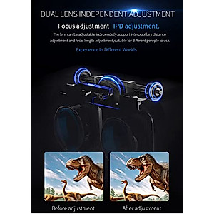 3D VR Glasses Virtual Reality Headset Goggles w/ Headphones for iPhone 14 13 12 11 Pro XR XS X 8 7 6S 6 Plus Samsung Galaxy S10 S9 S8 S7 S6 Edge + BLU Advance 5.2 A4 Vivo Go Dash XL X8 etc, Black