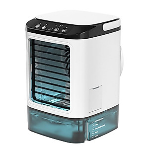 Water Cooling Fan, Evaporative Air Cooler Swamp Cooler, 3 Wind Speed Portable Air Conditioner Fan with Water Tank Mini Air Conditioner for Desk Home Office Bedroom Camping