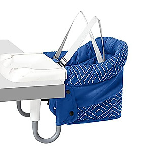 MTWML Hook On High Chair with Tray,Portable Baby High Chair That Attaches to Table,Clip On Fast Table High Chair for Babies and Toddlers.Baby Feeding Seat for Dining Table and Counter to Travel(Blue)