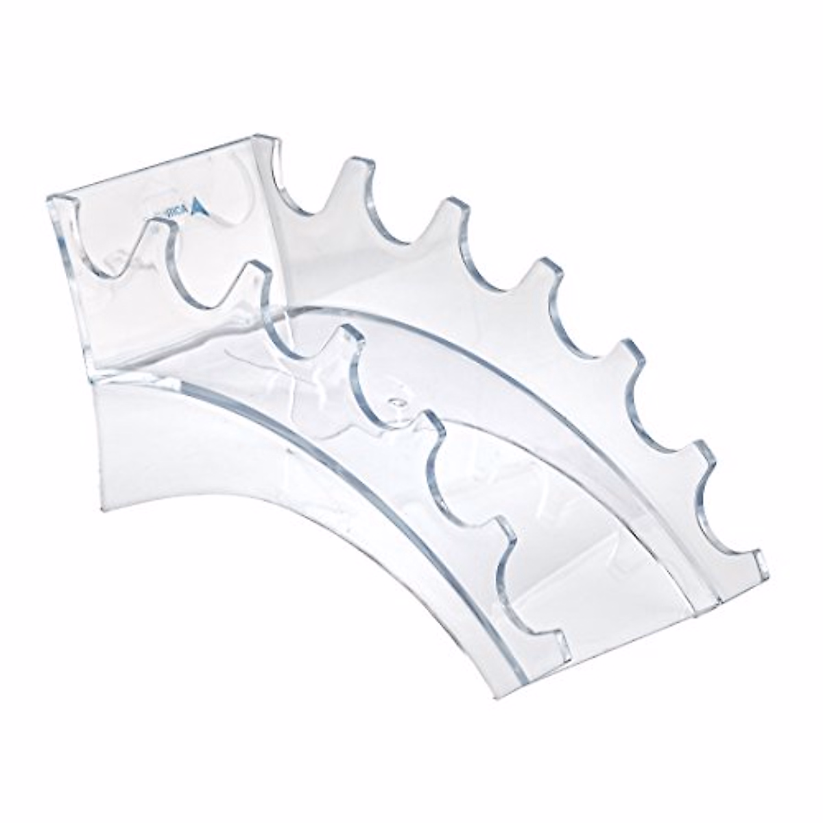 AdirOffice Horizontal 6 Slot Display Stand in Pack of 2 - Durable Acrylic Holder for Pen Makeup Brush - Organizer for Home Office & Store Use (Clear)