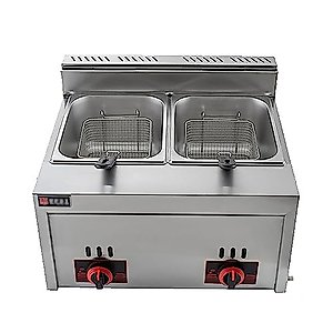 Deep Fryer with Temperature Control, Deep Fryers with Baskets, Commercial Gas Deep Fryer, for Restaurant Kitchen
