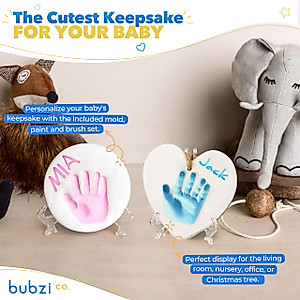 Bubzi Co Baby Keepsake Ornament - Baby Hand and Footprint Kit - Newborn Keepsake Ornament for Personalized Baby Gifts & Nursery Decor, Baby Handprint Kit for Girls & Boys