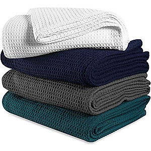 WOVEN ST. Throw Cotton Bedspread - Traditionally Woven - 50 x 60 Inches Throw Over Blankets - 100% Cotton Bed Blankets for Couch, Chair, Bed - Soft, Cozy & Comfortable - Charcoal