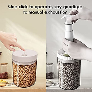 SNADER 0.7L Automatic Vacuum Canister for Coffee & Food Storage ，Electric Smart Coffee Storage Containers with Magnetic Charging & CO2-Release Valve, Glass Food Storage Containers with Lids