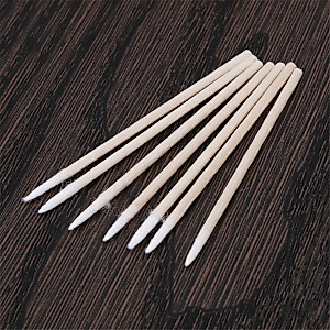100Pcs Pointed Cotton Swabs Wooden Handle Makeup Health Medical Ear Jewelry Clean Sticks Buds Tips
