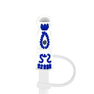 STRAW TOPPER MEXICAN REUSABLE STRAW TIP COVER (AZUL MEXICAN BOTTLE), 2.5CM