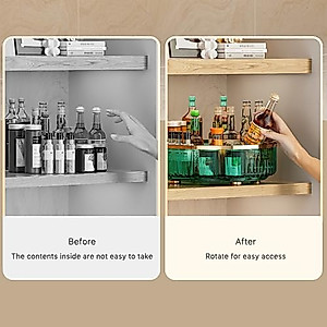 Camidy Lazy Susan Cabinet Organizer 10. 6 Clear Plastic Rotating Spice Rack Lazy Susan Turntable Spin Organizer for Kitchen Cabinet Pantry