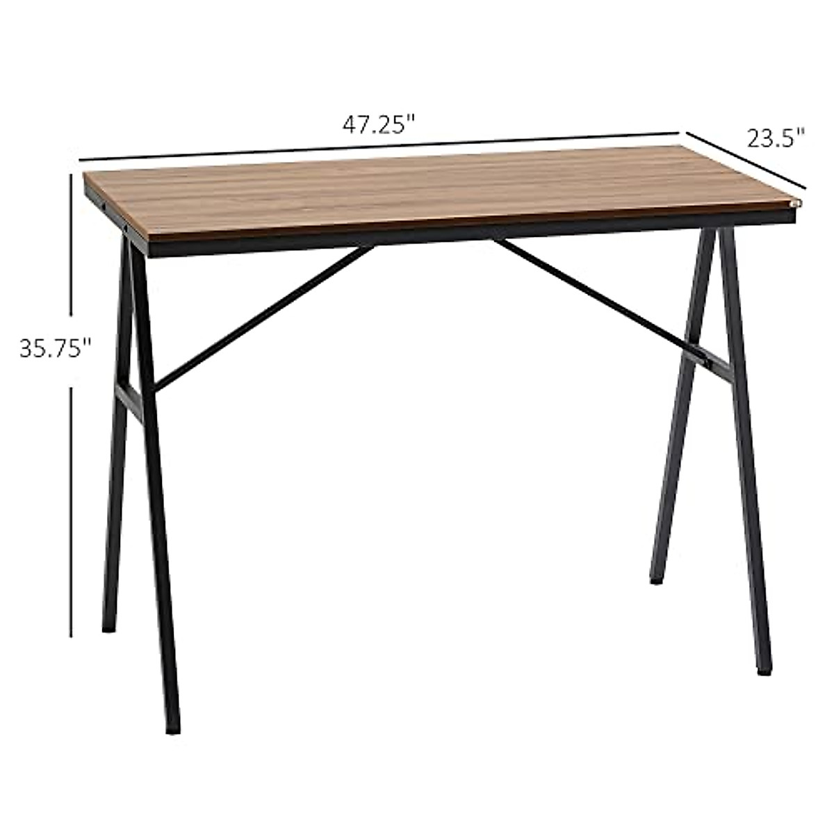 HOMCOM Industrial Bar Table with Steel Frame, Counter Height Table Pub Table for Kitchen Dining Room Cafe, Brown/Black