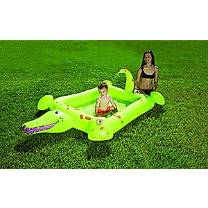 Poolmaster Crocodile Spray Inflatable Kiddie Swimming & Wading Pool for Toddlers