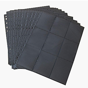 WINTRA 1800 Pockets Trading Card Pages, 9-Pocket Side-Loading Card Sleeves Protectors, Sports Card Collector Album Sheets for Ring Binder(100 Background Pages)