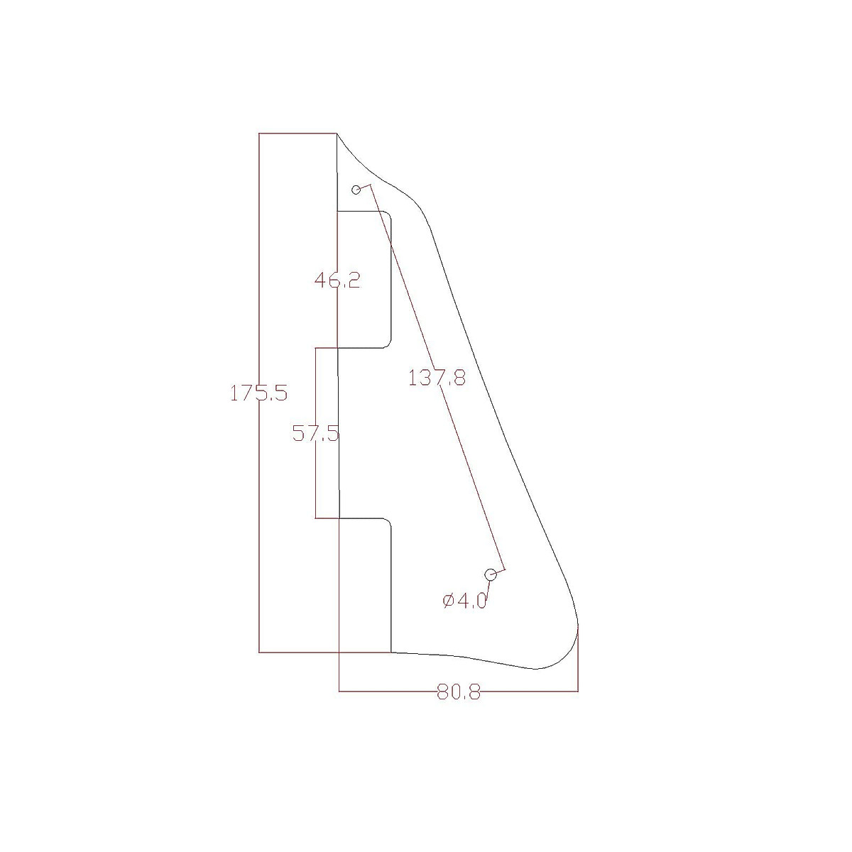 KAISH Single Cream 1 Ply LP Guitar Pickguard with Chrome Bracket for Epi Les Paul