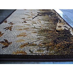 Duck Bird Hunting Scene Area Rug (2 Feet 2 Inch X 7 Feet 2 Inch Runner)
