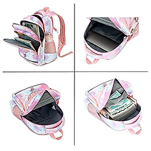 Kids Backpack For Girls School Backpack Toddler Book Bag Set Kindergarten BookBag With Lunch Box Preschool Bag(Purple-Princess)