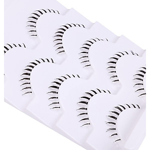 False Eyelashes Bottom Lashes Wispy Natural Mink Lashes Clear Band DIY Lashes Reusable Soft Handmade Lashes Pack