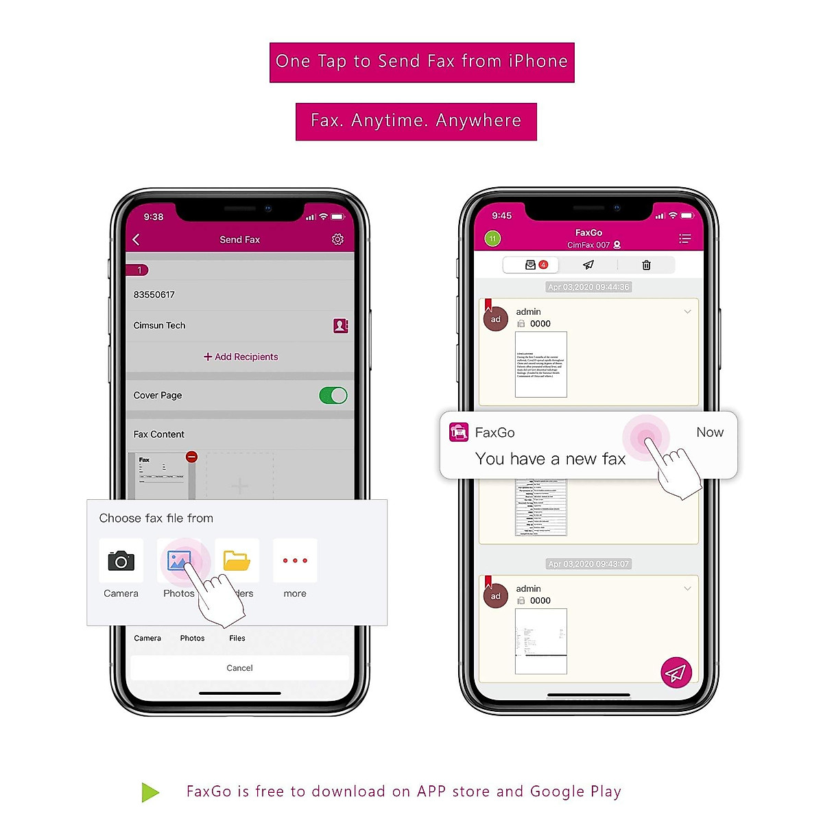 CimFAX A5 Paperless Fax Machine Send Fax from PC/Mobile Phone via Fax Line 24/7 Anytime Anywhere Fax Remotely Fax Server 5 Users Fax2email