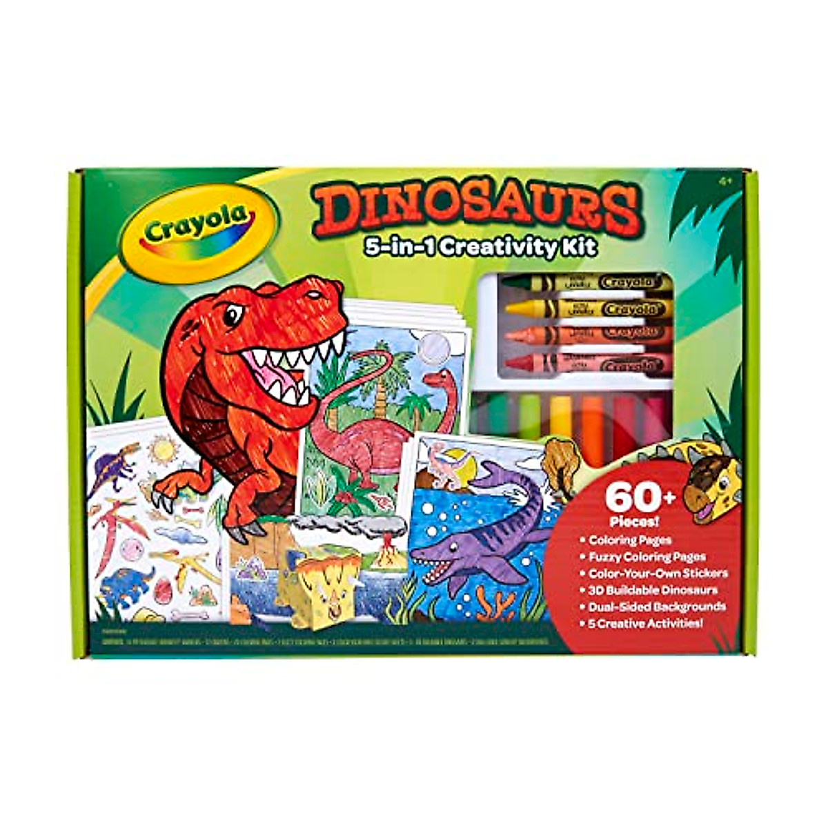 Crayola Dinosaur 5-in-1 Art Kit, Dinosaur Toys Alternative, Gift for Kids, Ages 4, 5, 6, 7