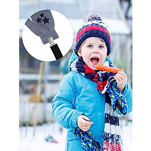 Zhanmai 6 Pairs Dress Clips Elastic Mitten Clips Stainless Steel Brooch Clip for Women Mitten Clips for Adults(13 cm, Black)