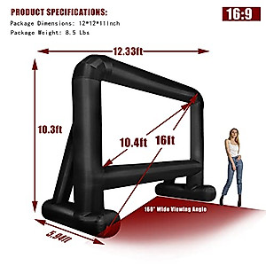 Inflatable Movie Screen (14 Feet) Blow up Mega Projector Screen with Carry Bag for Front Projection