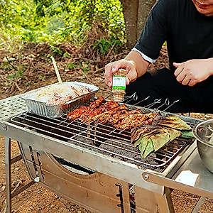 BiggerFire Integrated Folding Portable Charcoal Grill Large Camping Grill Stainless Steel BBQ Grill Kit with Carry Bag Outdoor barbecue No need to Install