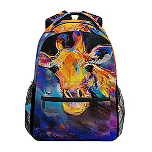Cute Giraffe Backpack for Girls Boys Kids School Student Bookbag Galaxy Nebula Laptop Backpack 14 Inch Travel Daypack Computer Bag for Women Teenager College Work