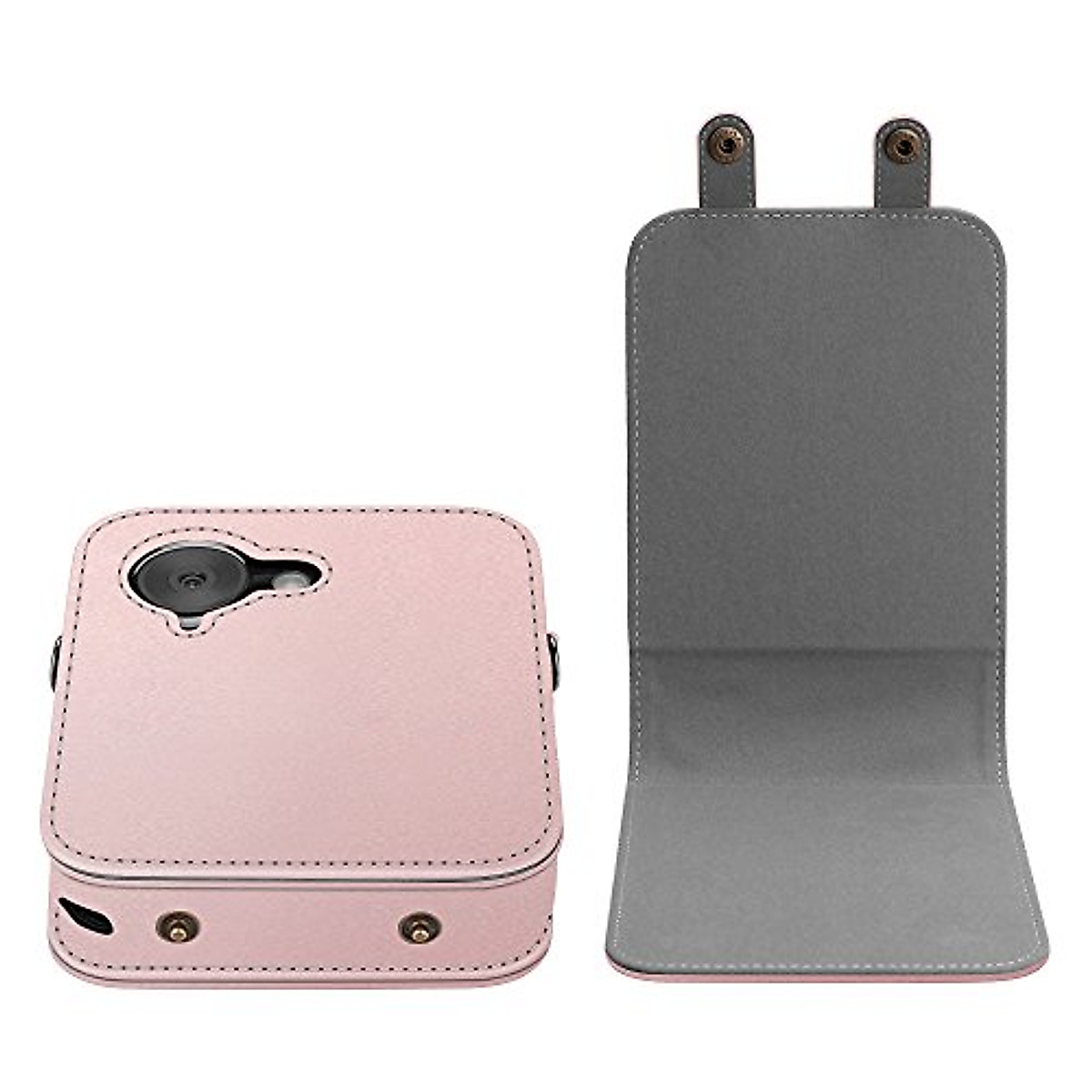 Fintie Protective Case for Polaroid POP 2.0 2 in 1- Premium Vegan Leather Bag Cover with Removable Strap for Polaroid POP 2.0 3x4 Instant Print Digital Camera, Rose Gold