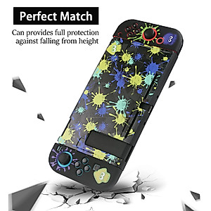 TIKOdirect Protective Case for Switch, Soft Full Skin Protective Cover with Pretty Cute Pattern, Silicone Slim Shockproof Back and Grip Case for Switch, Black