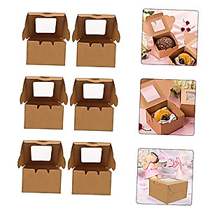MUSISALY 30pcs Packaging Boxes Cake Box Christmas Dessert Cake Window Box Macaron Container Lip Gloss Container Mini Paper Cups Mini Cake Boxes Baking Cake Box Pastry Packaging Box Biscuit