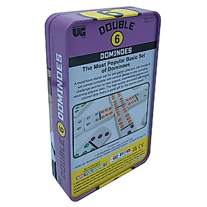 Front Porch Classics | Double 6 Travel Tin Domino Set from, for 1 to 4 Players Ages 6 and up