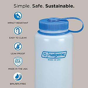 Nalgene HDPE Wide Mouth Water Bottle, Gray, 48 oz