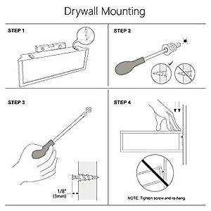 AHDECOR White Floating Shelves Wall Mounted Display Storage Shelves, Wall Shelf for Home and Office Decor, 4" Deep, Set of 3