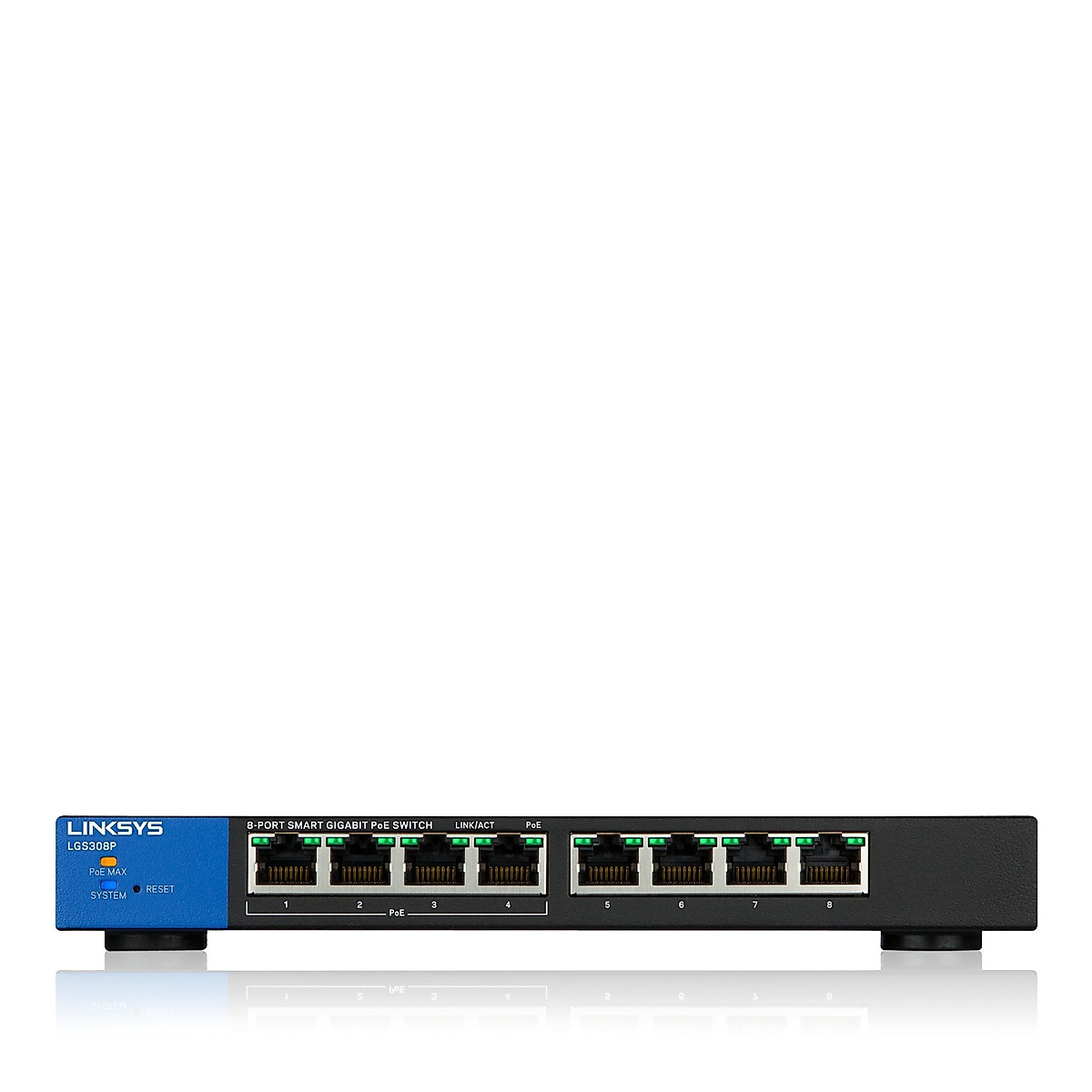 Linksys Business LGS308P 8-Port Gigabit Ethernet Smart Managed Switch PoE+ (72W)